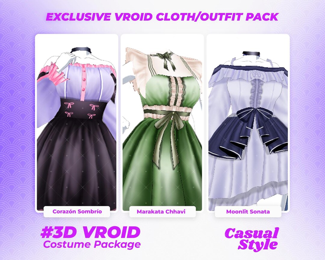 Alternative Vroid Clothing Pack | E-girl & Indie Style for Vtubers ...