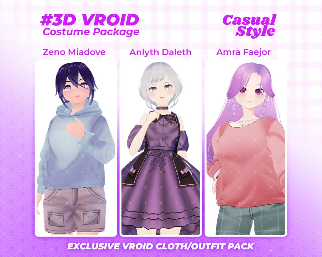 Vroid Clothing Pack, Vroid Outfit, Cosplay Costume, Vroid Assets ...