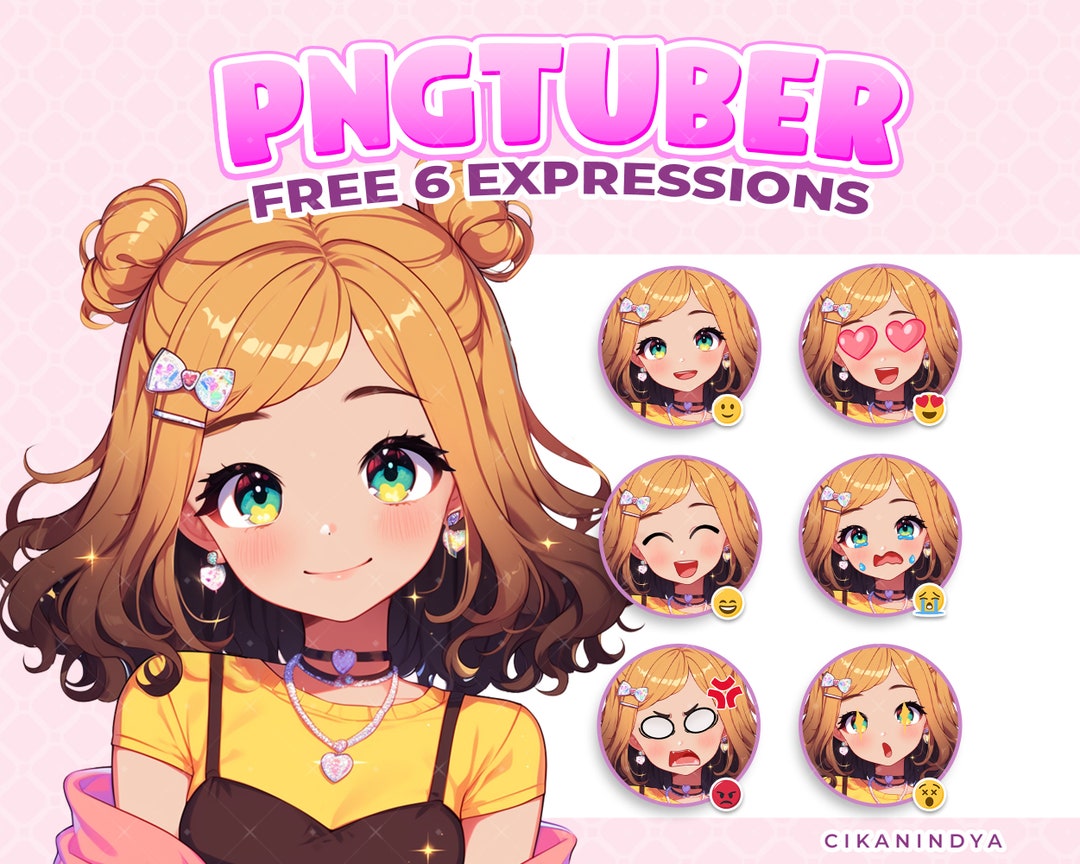 PNG Tuber | Adorable and Customizable PNG Tuber Yellow Girl With Love ...