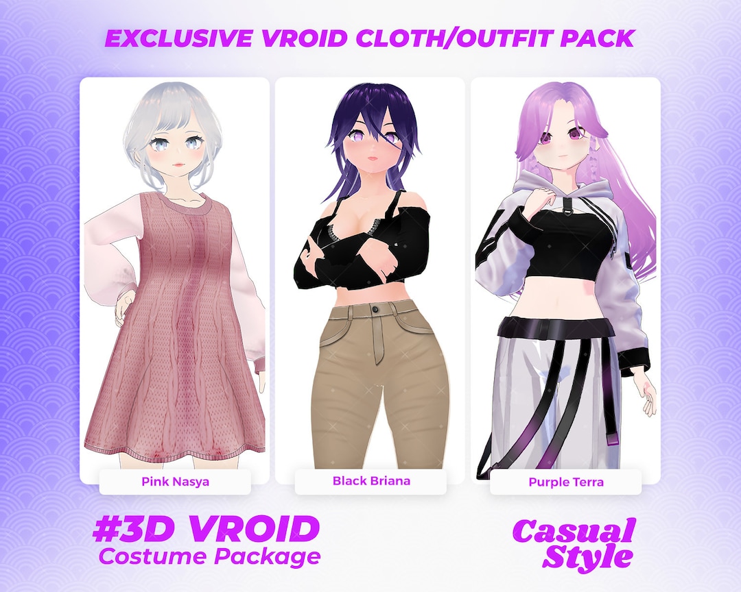 Chic Shirt Dress Collection for Streamers - Vroid Clothing Pack ...