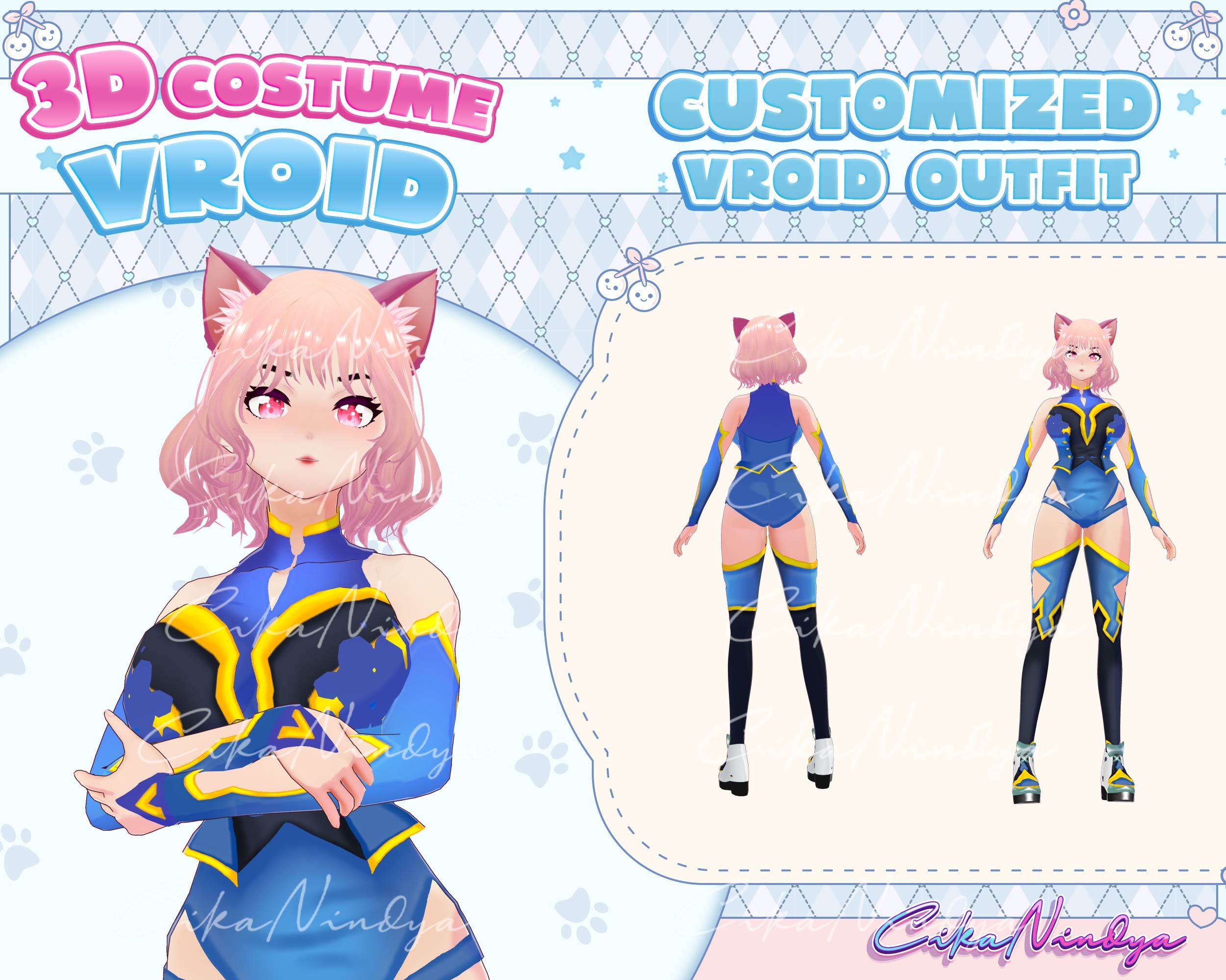 3D Vroid Costume Clothes 3D Modeling Doll Clothes Vroid - Etsy