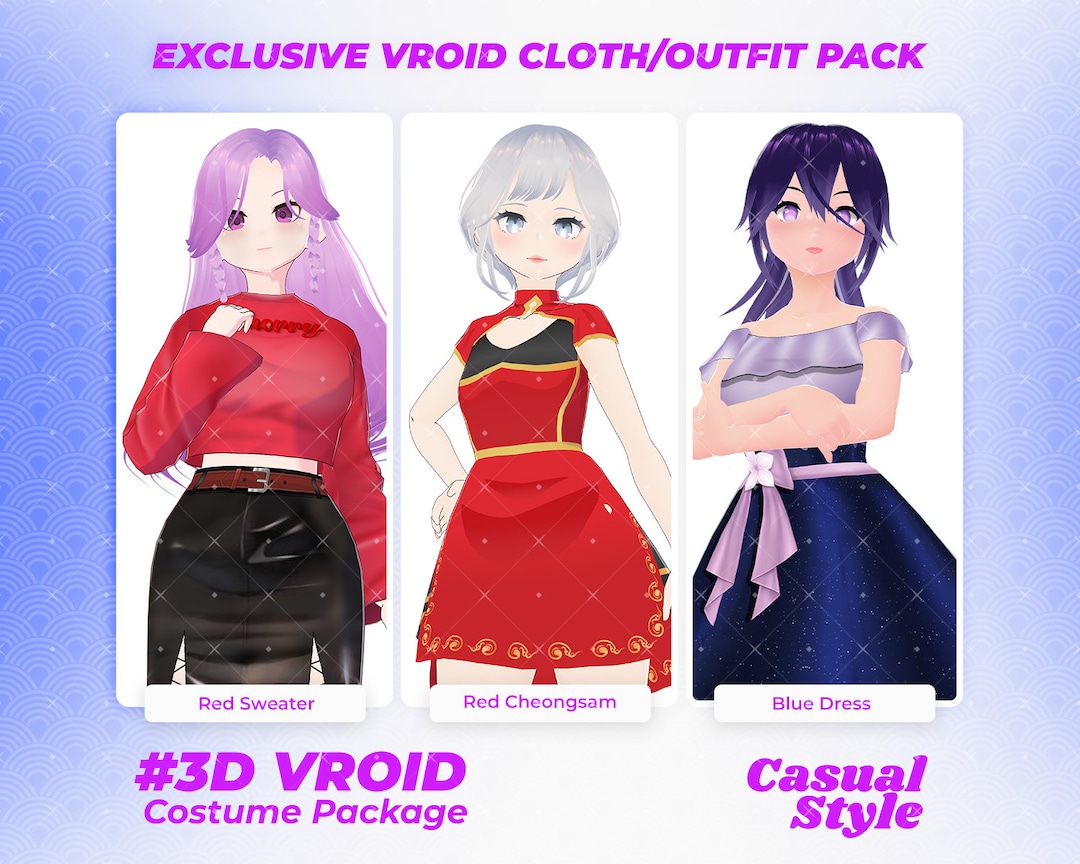 Vroid Clothing Pack, Vroid Assets, Comfy Girl, Virtual Fashion, Costume ...