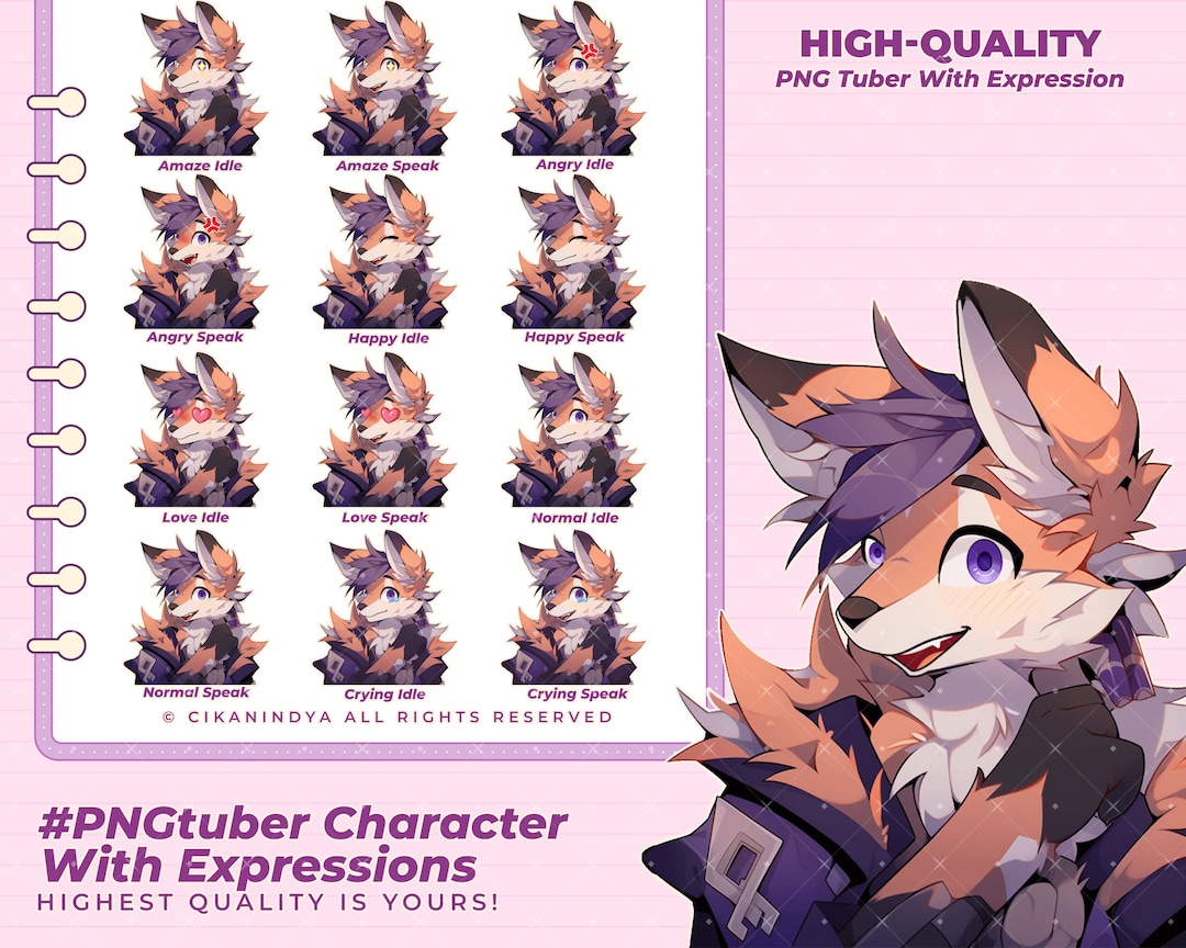 Pngtuber | Furry Avatar Unique PNG Tuber Characters for Streaming | 12 ...