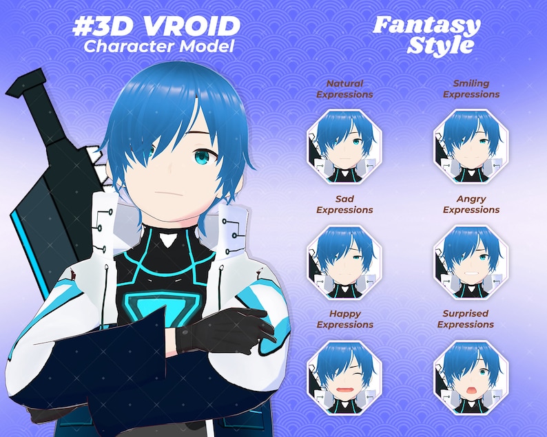 3D Vroid Character, Vtuber Model, 3d Model Commission, Vroid, 3d Model ...