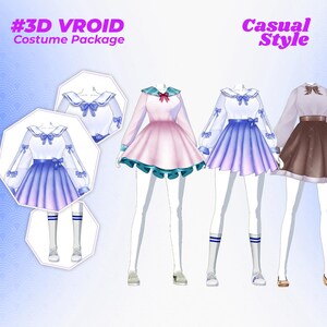Vroid Outfit Pack: Casual 3D Clothing Set for Vtuber - Etsy