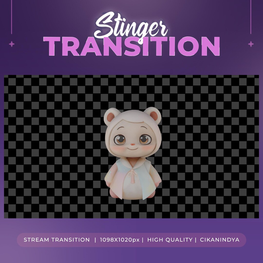 Animated Stringer Transition | Cute Panda Doll Stream Stinger ...