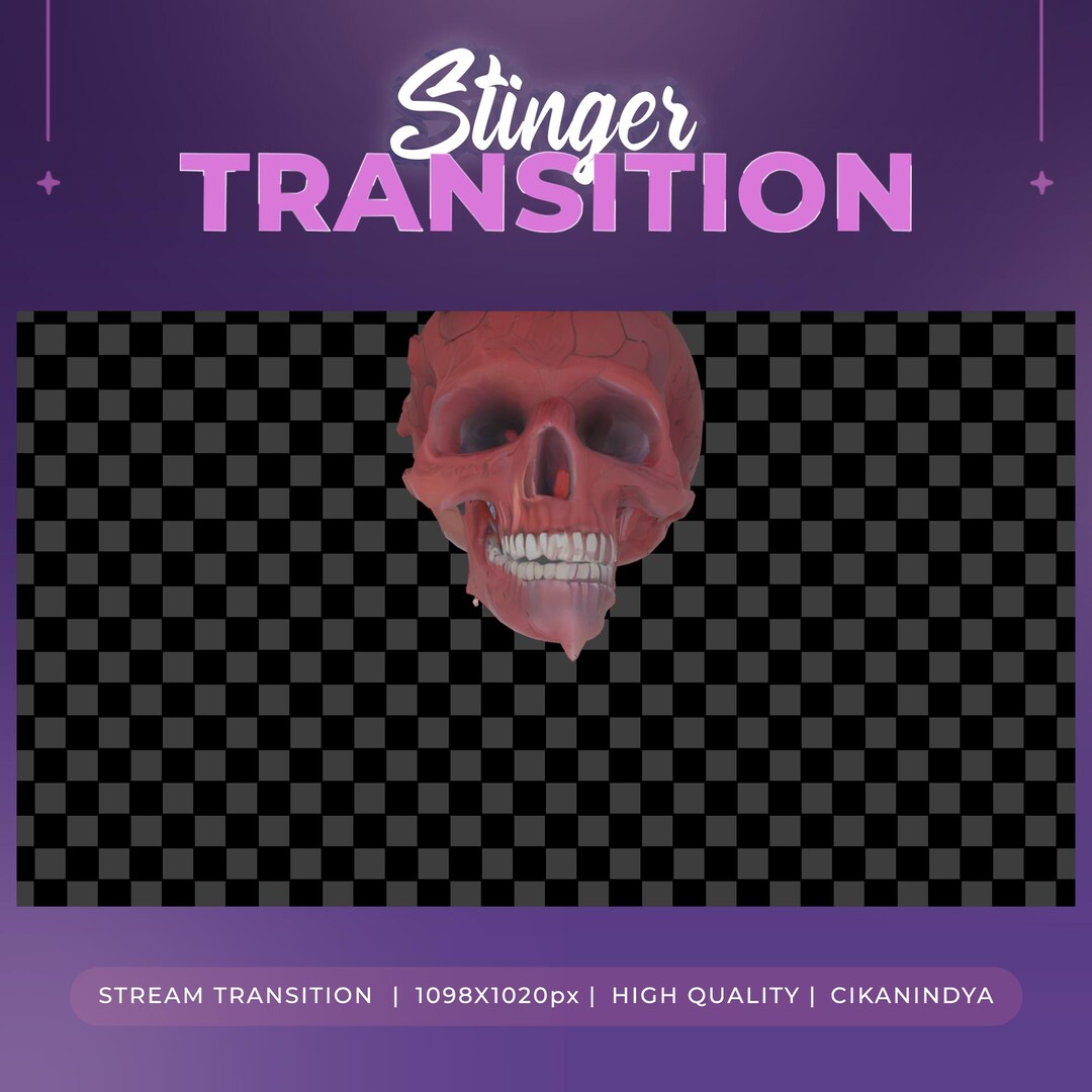 Animated Stringer Transition | Red Skull Entrance FX for Horror Stream ...