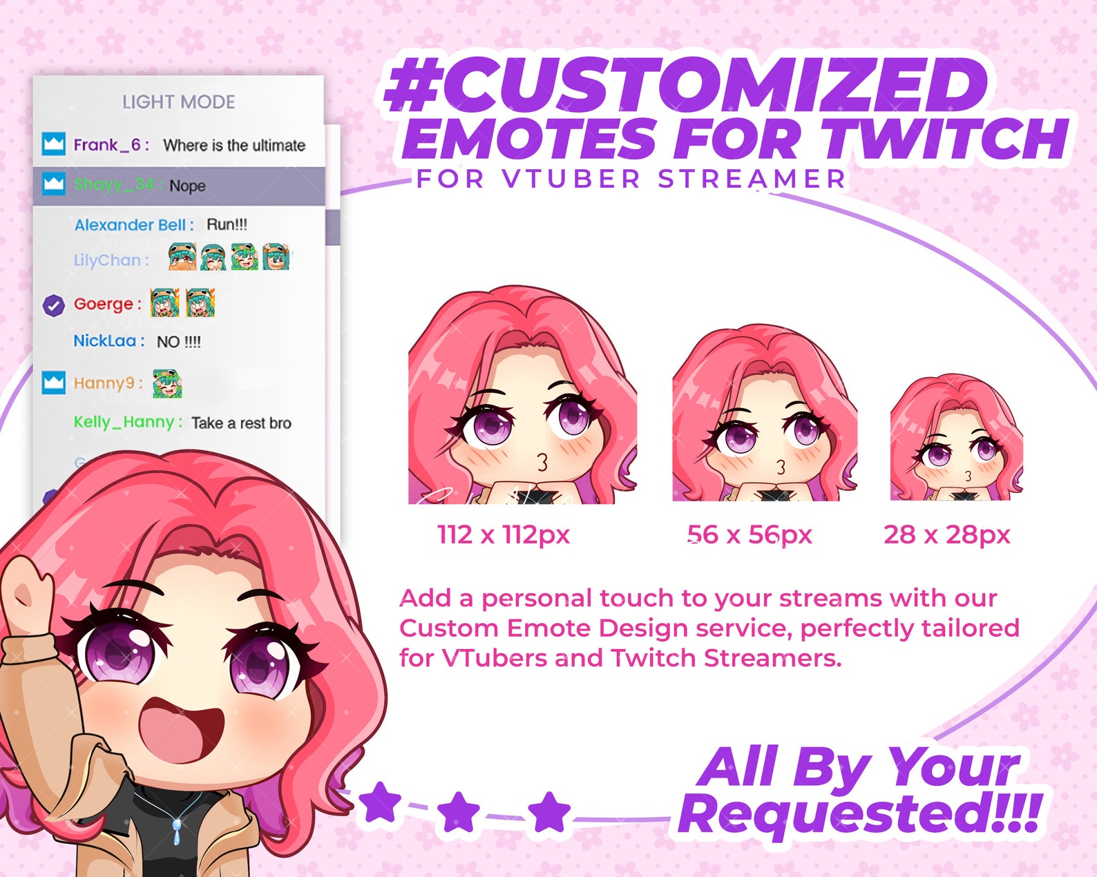 Custom Chibi Emotes Creation for Vtuber Streamers Custom - Etsy