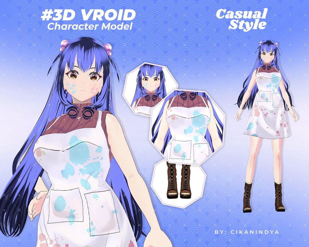 3D Vroid Character, 3d Model, Unique Model, Vtuber Model Free ...