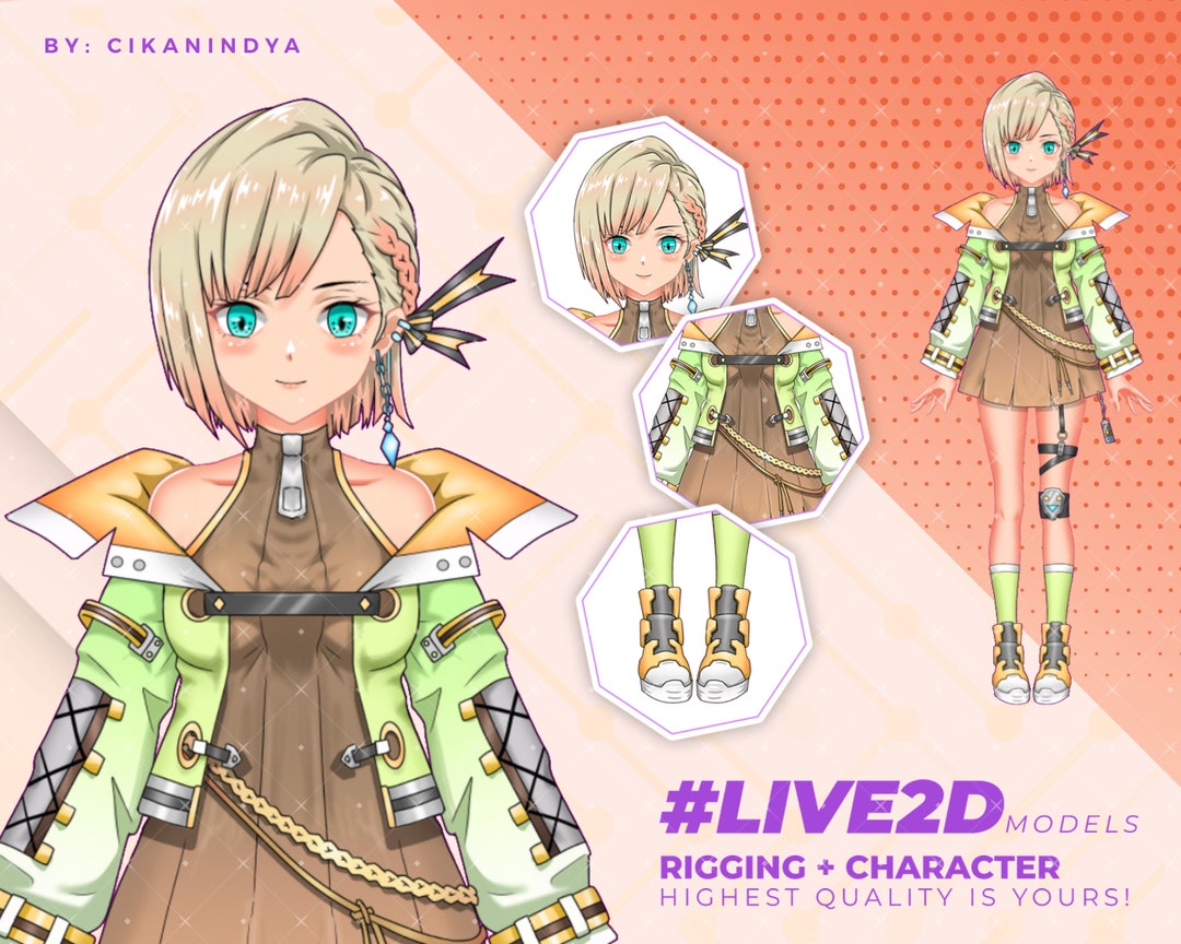 Unique Live2d Vtuber Cyberpunk Girl for Memorable Channels Vtuber Model ...