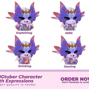 Streamer's Must-have High-quality PNG Tuber Chibi Alien Pngtuber Twitch ...