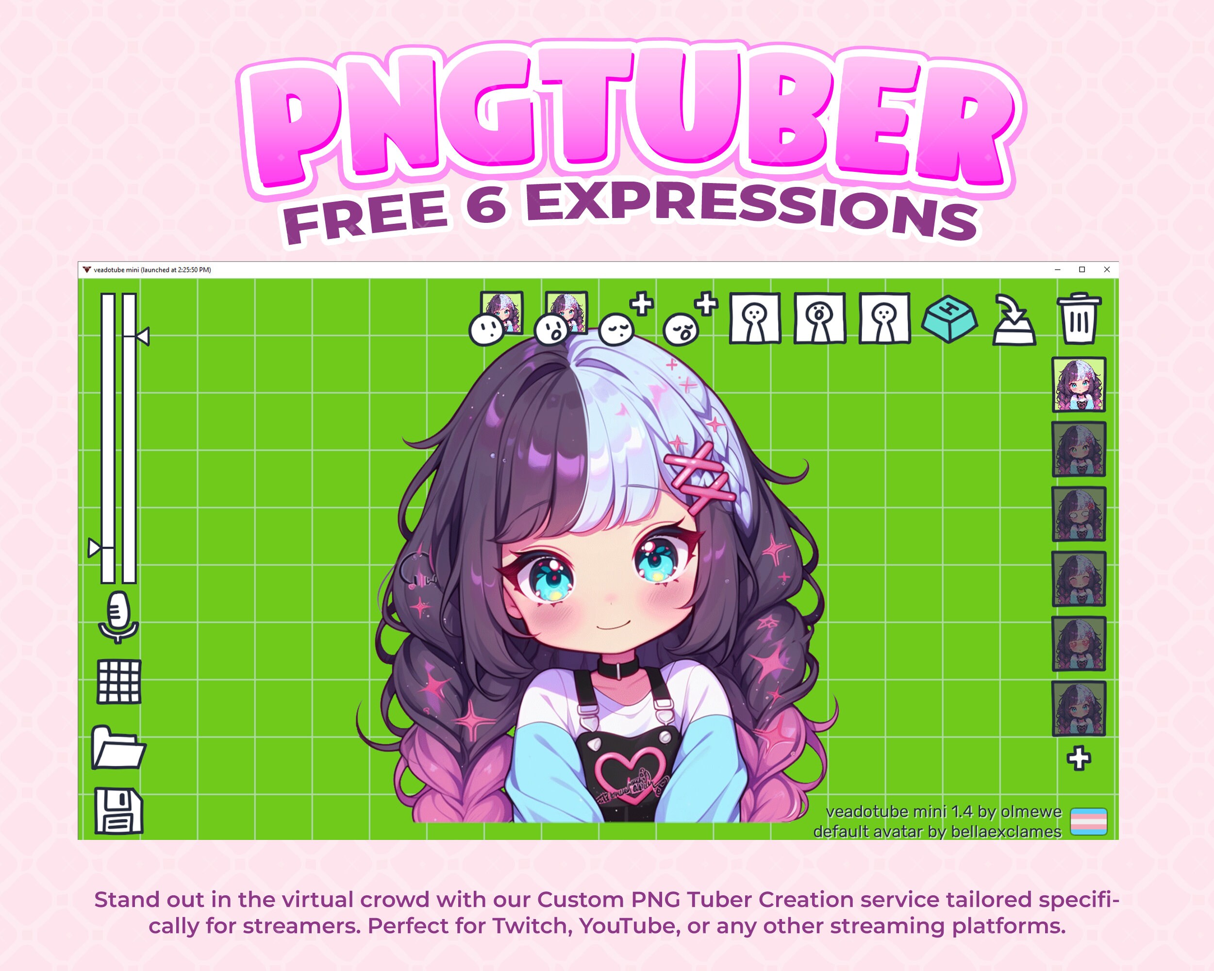Pastel Anime PNG Tuber Avatar: 6 Poses + .veadomini File - Etsy