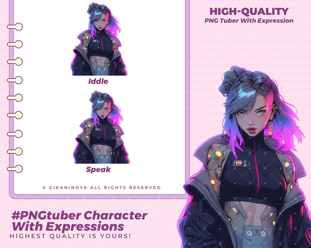 PNG Tuber, Pngtuber Twitch, Pngtuber Model, Futuristic Avatar Cyberpunk ...