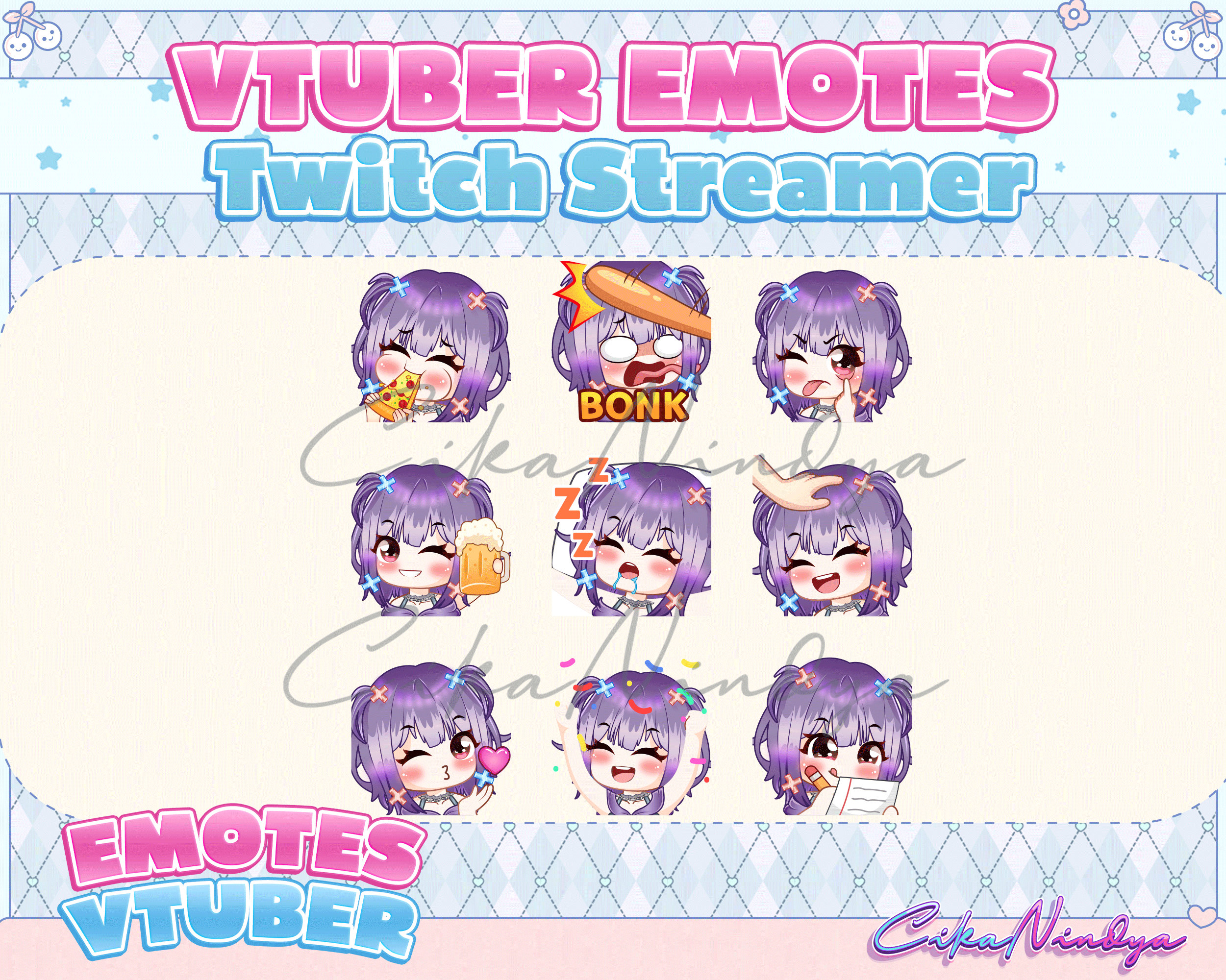 Vtuber Emote Emote Commission Anime Emote Emote - Etsy