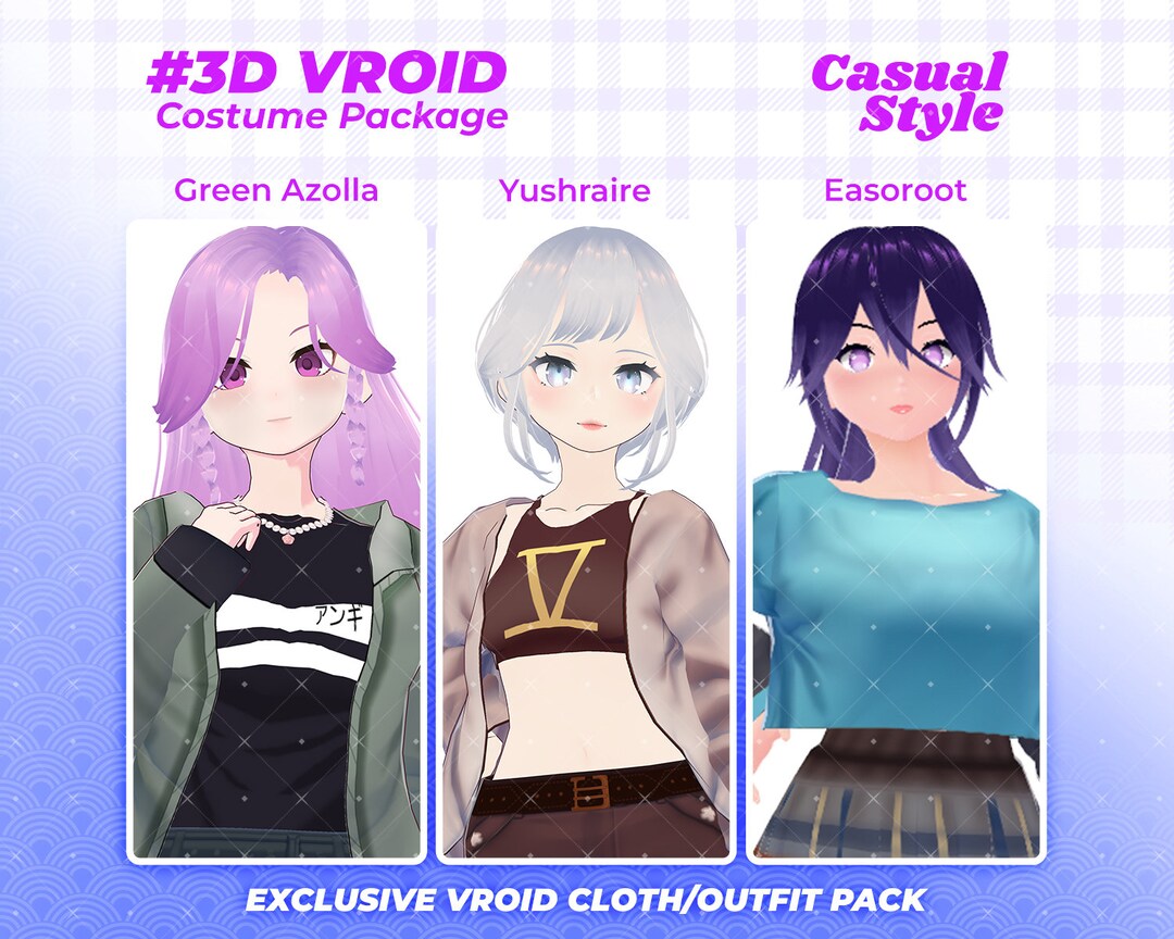 3-in-1 Vroid Outfit: Fantasy Girl Clothing Pack (.vroidcustomitem File ...