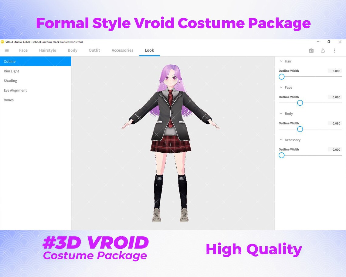 Gala Glamour Vroid Outfit: Formal Attire Set (3-in-1 .vroidcustomitem ...