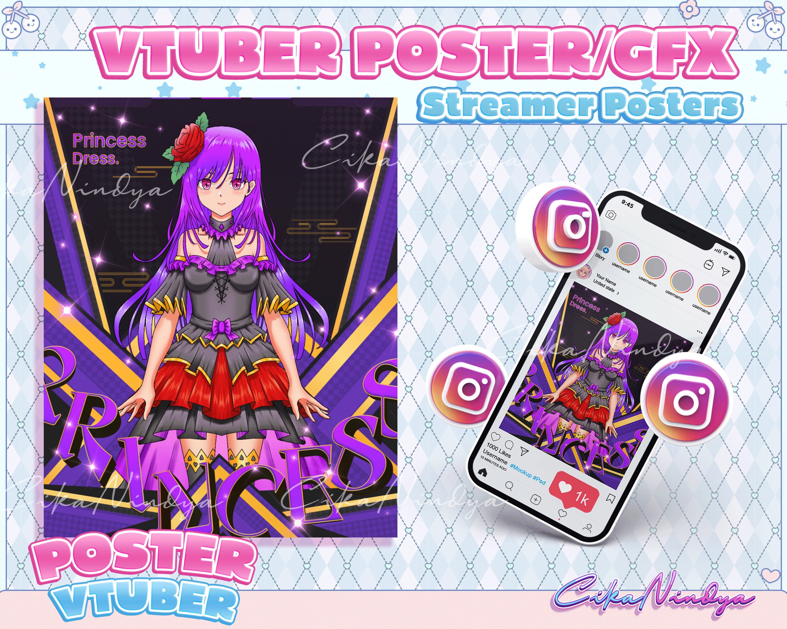 Vtuber Poster Vintage Poster Poster Poster Frames Poster - Etsy