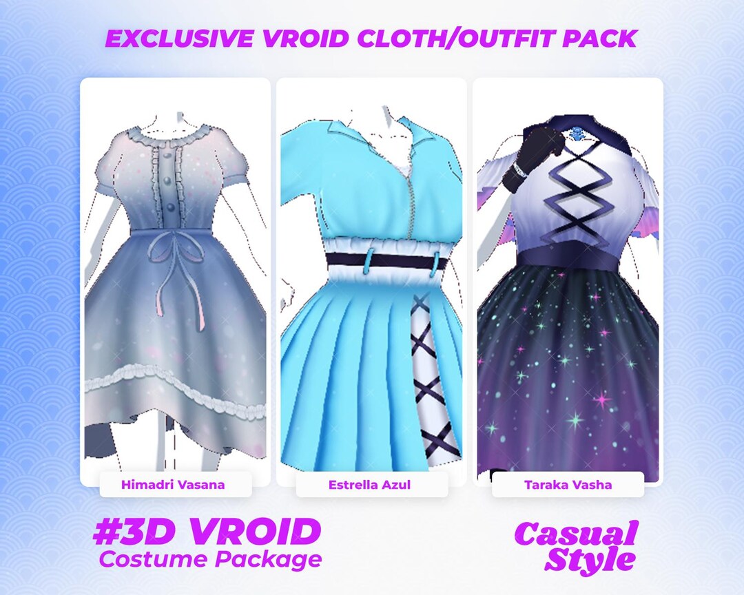 Gothic Vroid Outfit Pack: Soft Dark 3D Clothes (vroidcustomitem File ...