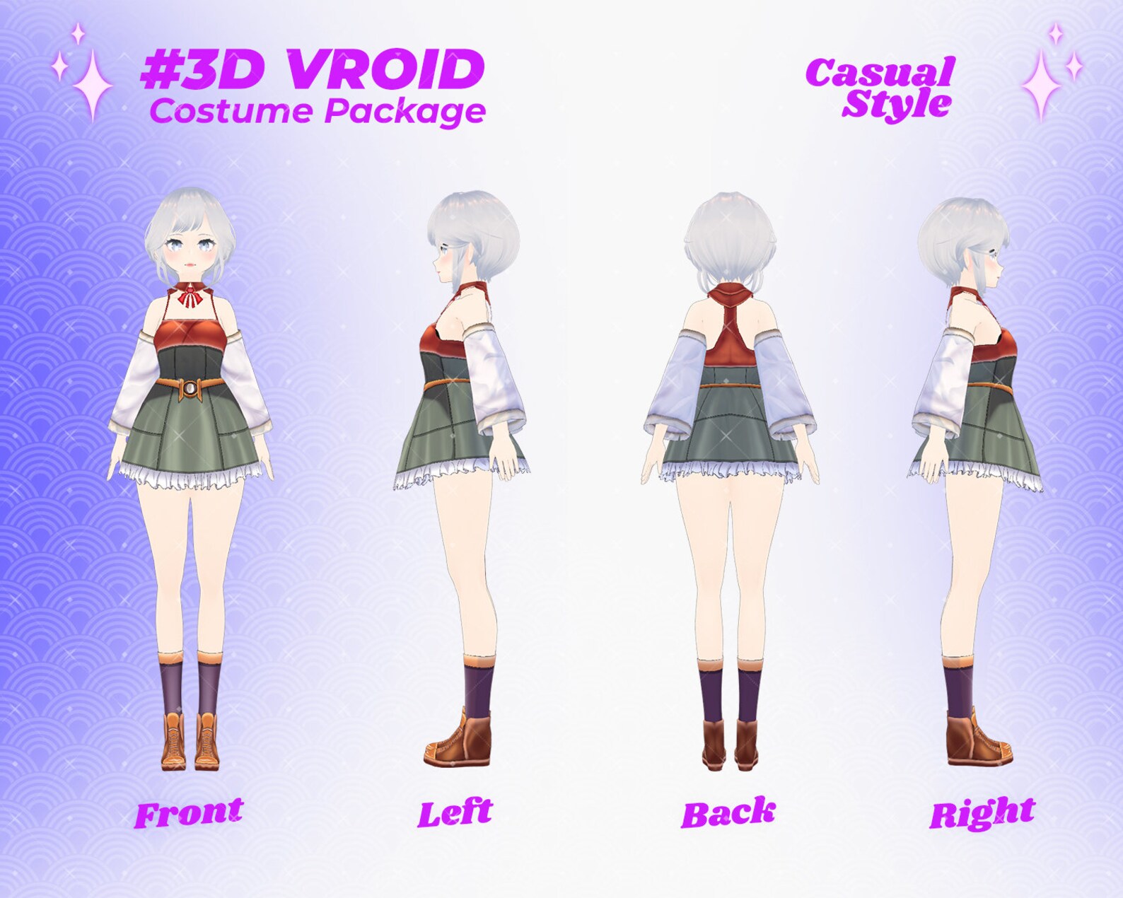 Chic Vroid Outfit Pack: Casual Avatar Clothes, 3-in-1 Costume - Etsy
