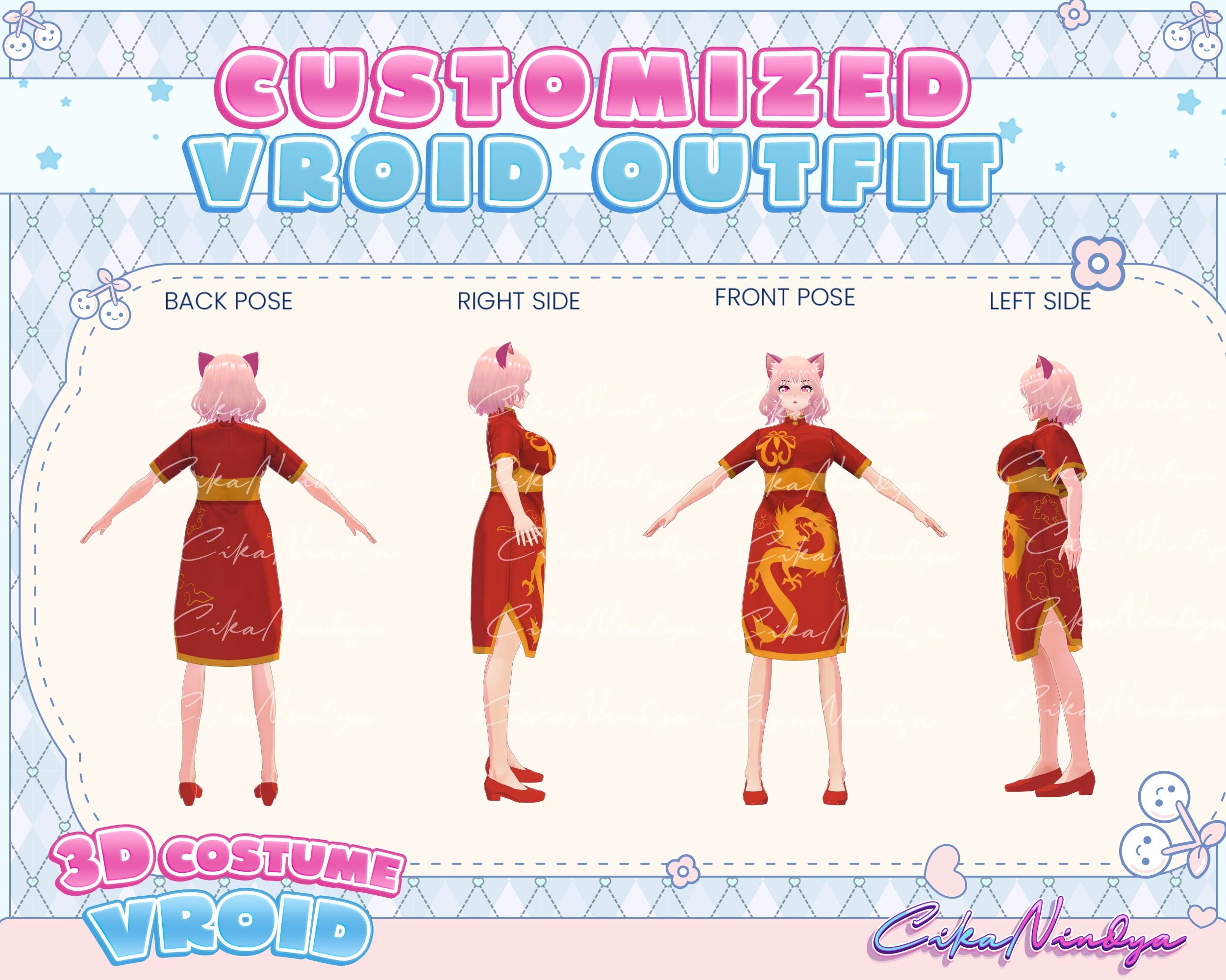 3D Vroid Costume Costume Vroid Clothes Virtual Wardrobe - Etsy