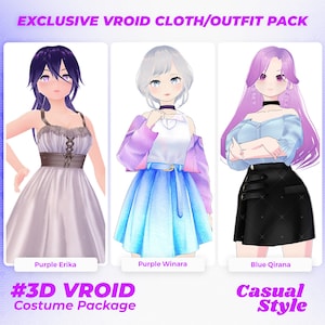 Vintage Inspired Casual Vroid Clothes - Vroid Clothing Pack, Vroid ...