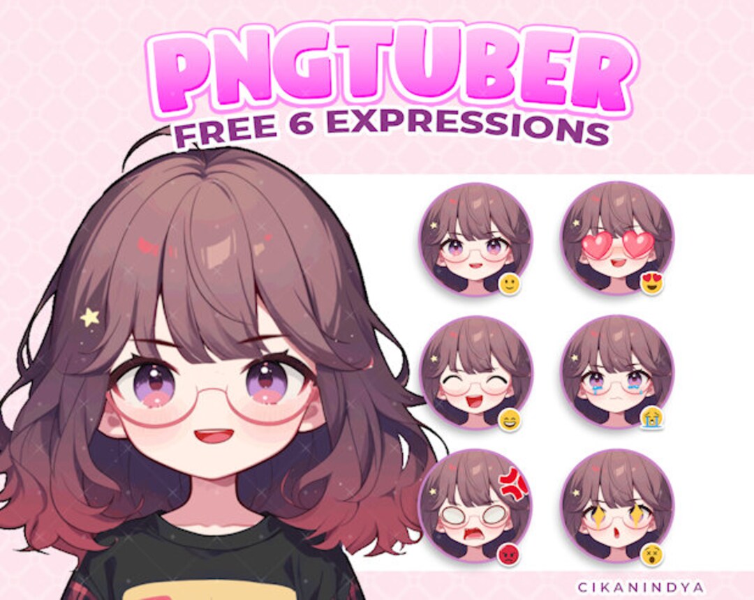 PNG Tuber | PNG Tuber Beauty Girl With Glasses for Streaming | Free 6 ...