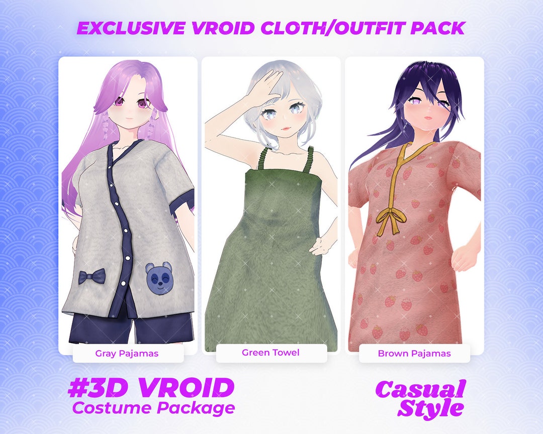 Vroid Clothing Pack, Vroid, Sexy Clothes, Costume, Clothes, 3d, Kawaii ...
