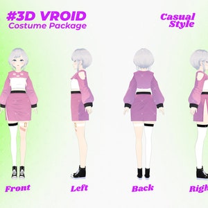Chic Streamer Trendy Casual Outfits Collection - Vroid Clothing Pack ...