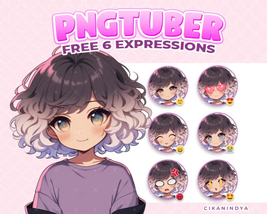 Smooth Custom Pngtuber Alternative – Curly Hair Design - Etsy