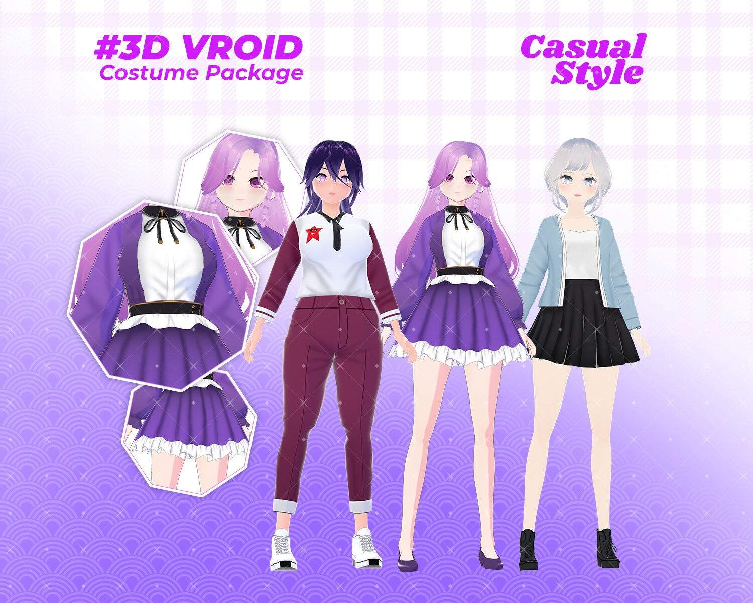 3D Vroid Clothing Pack 3d Vroid Clothes Cosplay Costume - Etsy