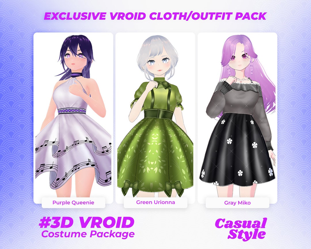 Vroid Clothing Pack, Vtuber Outfits, Casual Streaming, Easygoing Style ...