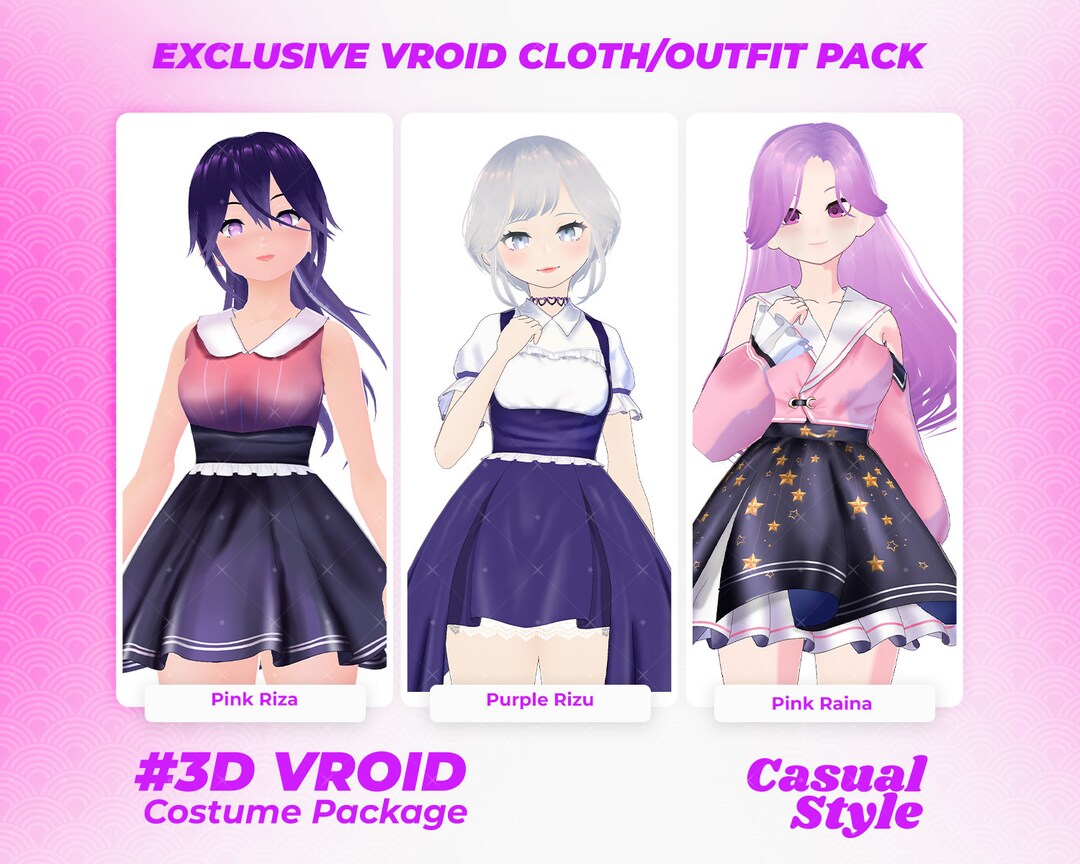 Modern Casual Theme Vroid Clothes for 3D Vroid Models - Vroid Outfits ...