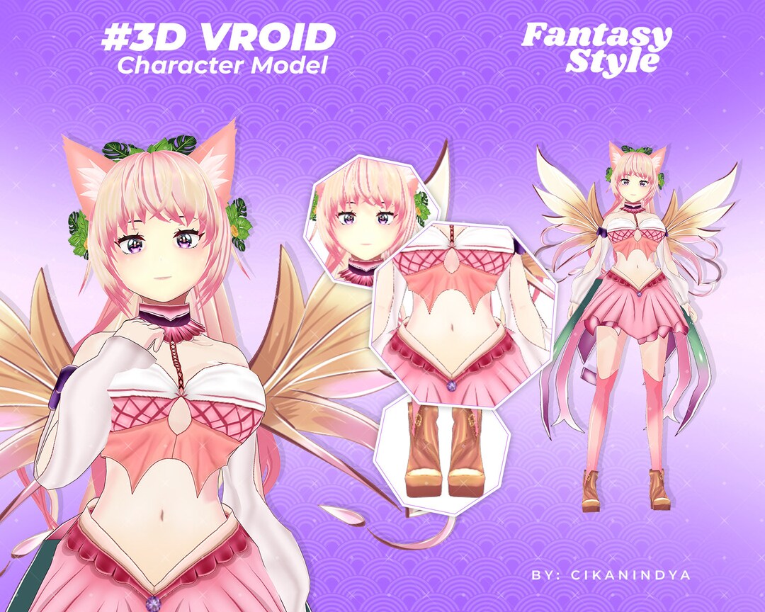 3D Vroid Vtuber Model: Elegant Fairy Princess Avatar (.VRM) - Etsy