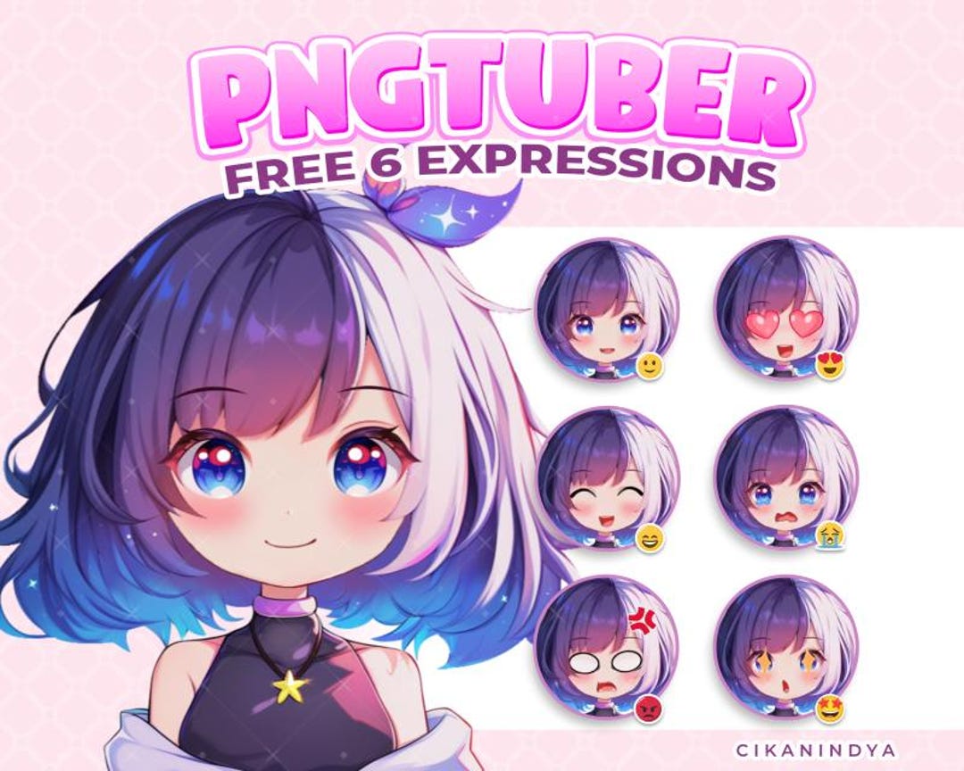 PNG Tuber | Streaming Character for Vtubers With Short Hair Style | Get ...