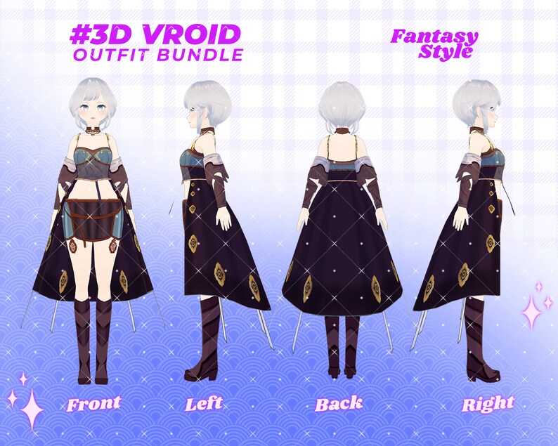 3-in-1 Vroid Fantasy Costume Bundle Character Wardrobe Vroid - Etsy