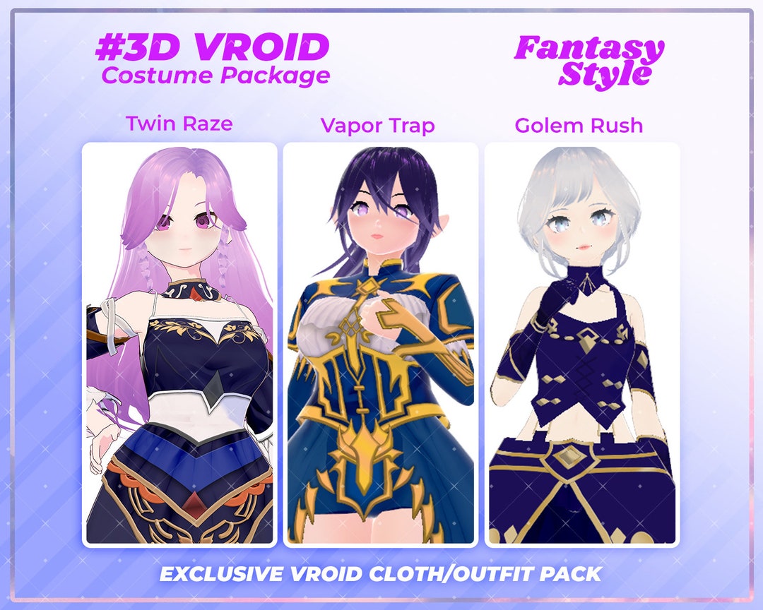 3-in-1 Vroid Outfit Bundle: Fantasy Attire (.vroidcustomitem File) - Etsy