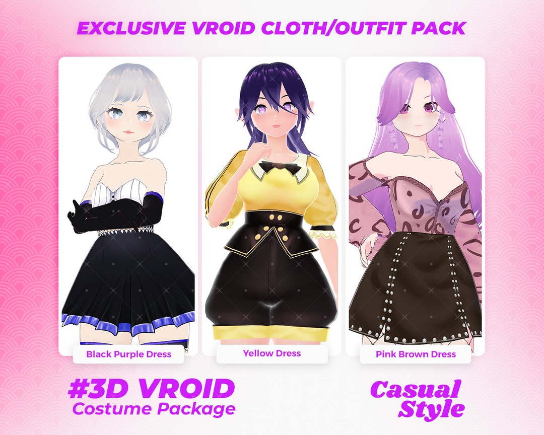 Bright Casual Vroid Outfit Like a Sunshine and Pixels - Vroid Clothing ...