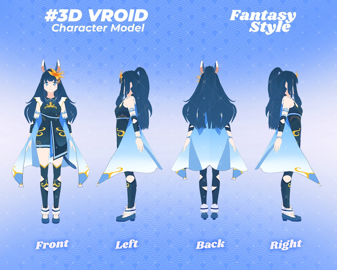3D Vroid Character Vtuber Model Free 3d Model Vtuber Model - Etsy