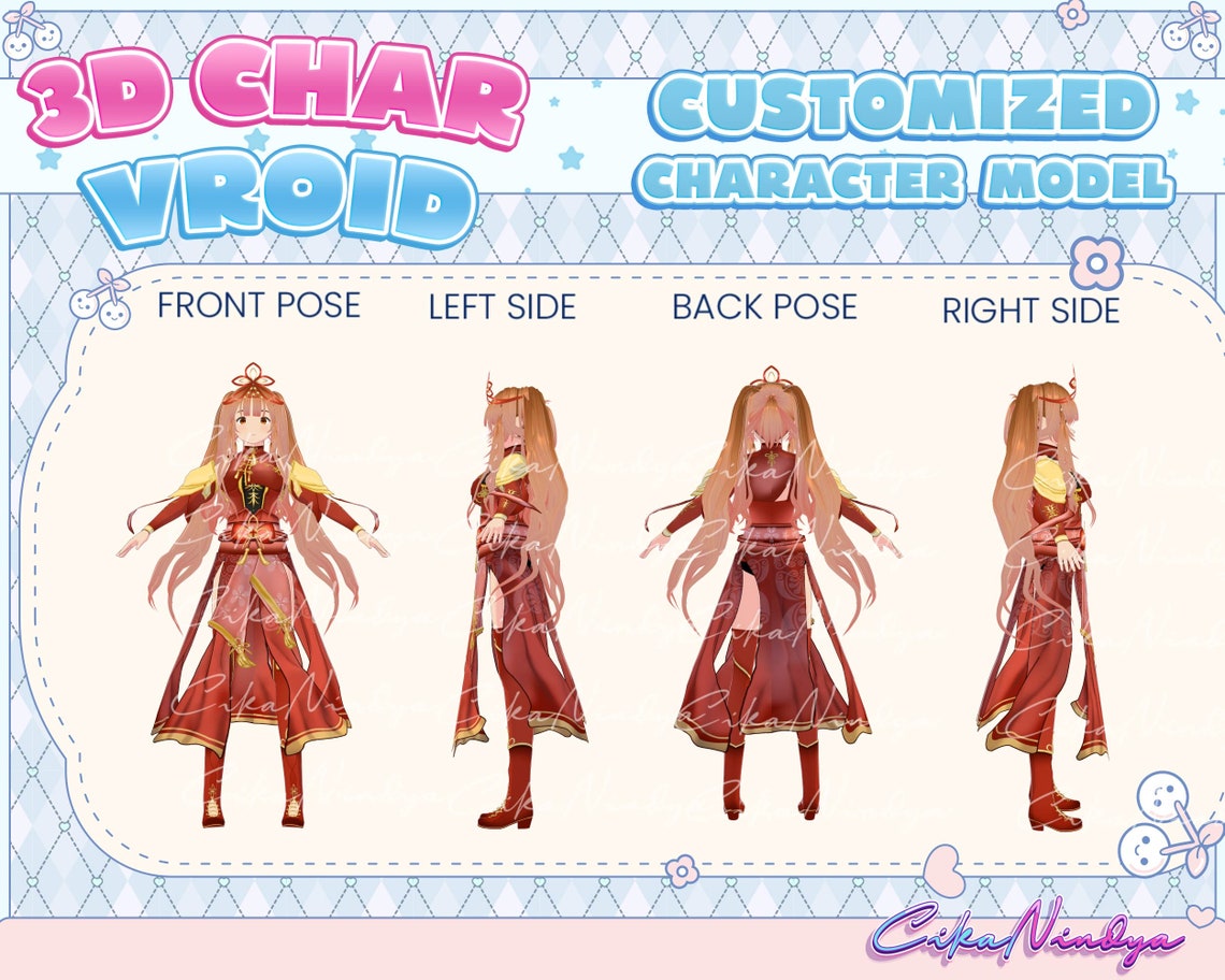 3D Vroid Character Vtuber Model Free 3d Model Vtuber Model - Etsy