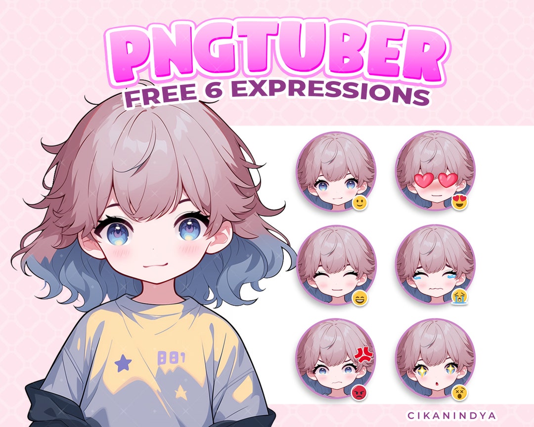 Pngtuber | Cool PNG Tuber Girl for Streaming Unique | 6 Pose ...