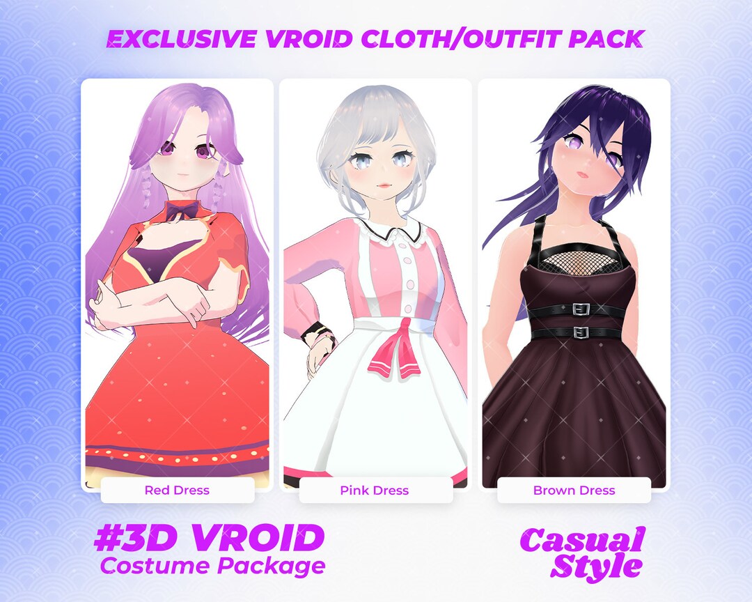 Vroid Clothing Pack, Virtual Wardrobe, Innovation 3D Style, Cosplay ...