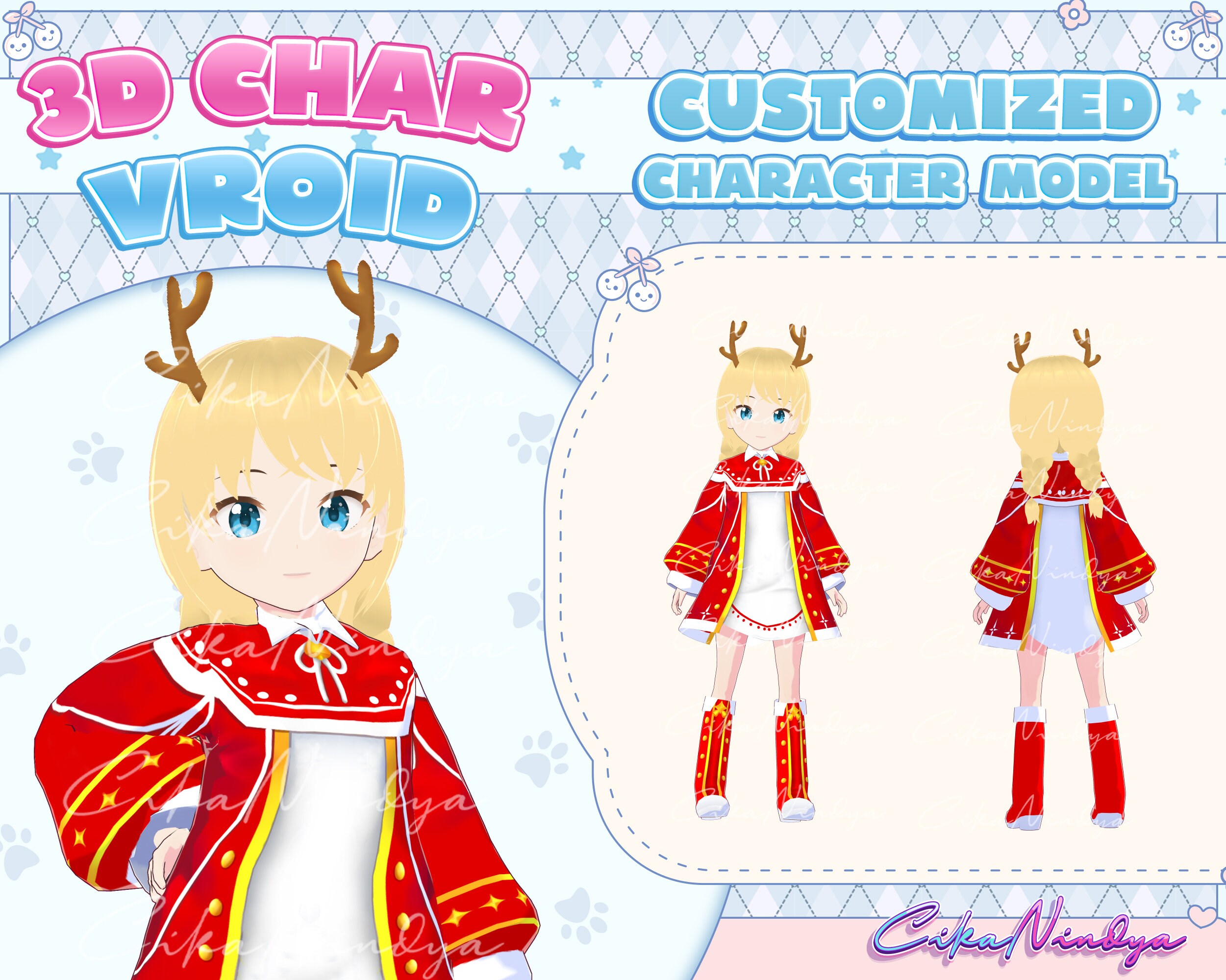 3D Vroid Character Streamer Avatar Virtual Model 3D Vroid - Etsy