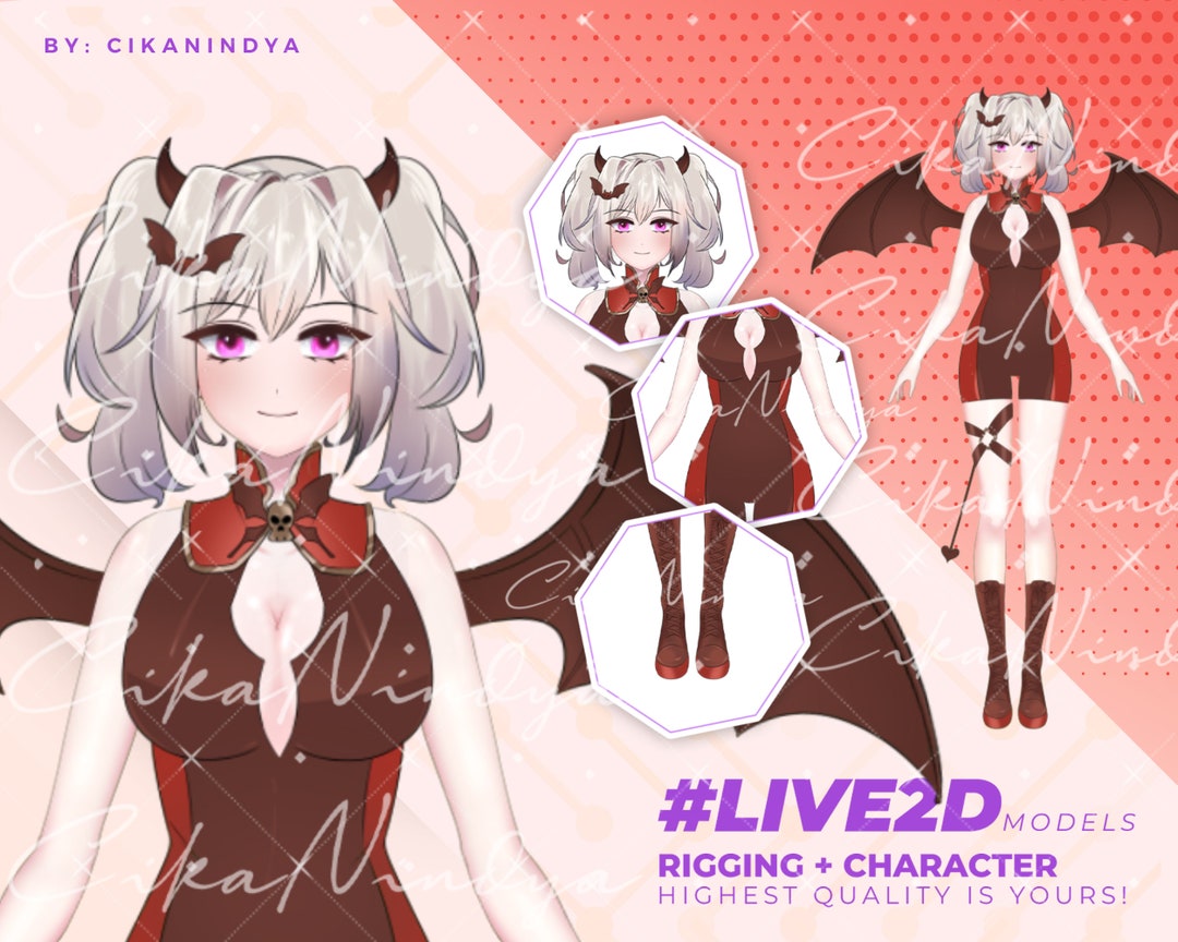 Captivating Vtuber Live2d Devil Bat Girl for Streamer Vtuber - Etsy