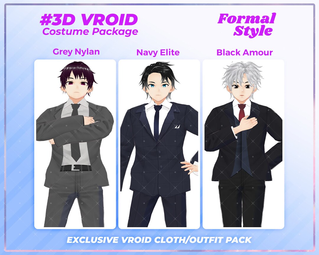 Vroid Outfit Pack: 3-in-1 Formal Costume Set - Etsy