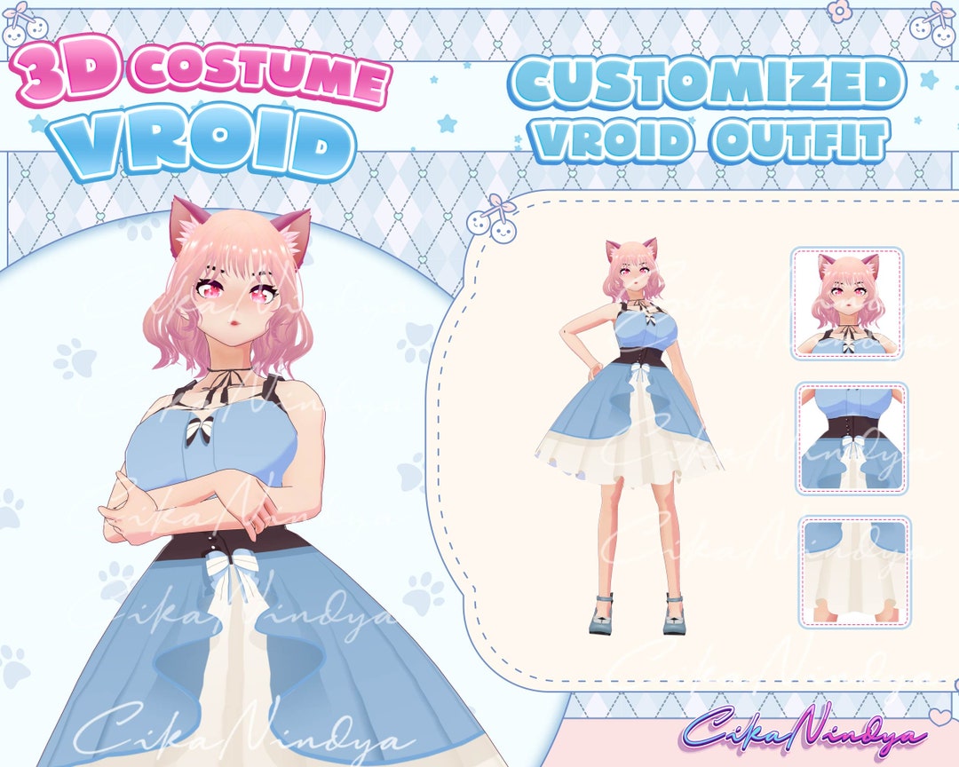 3D Vroid Costume, Vroid Outfit, Virtual Reality, Cosplay Costume ...