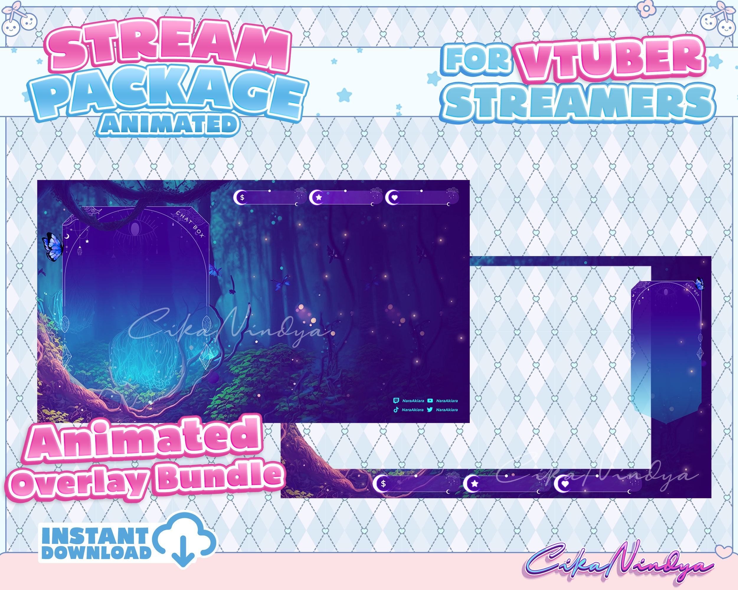 Vtuber Overlay, Stream Overlay, Overlay Twitch, Vtuber, Twitch Overlay ...