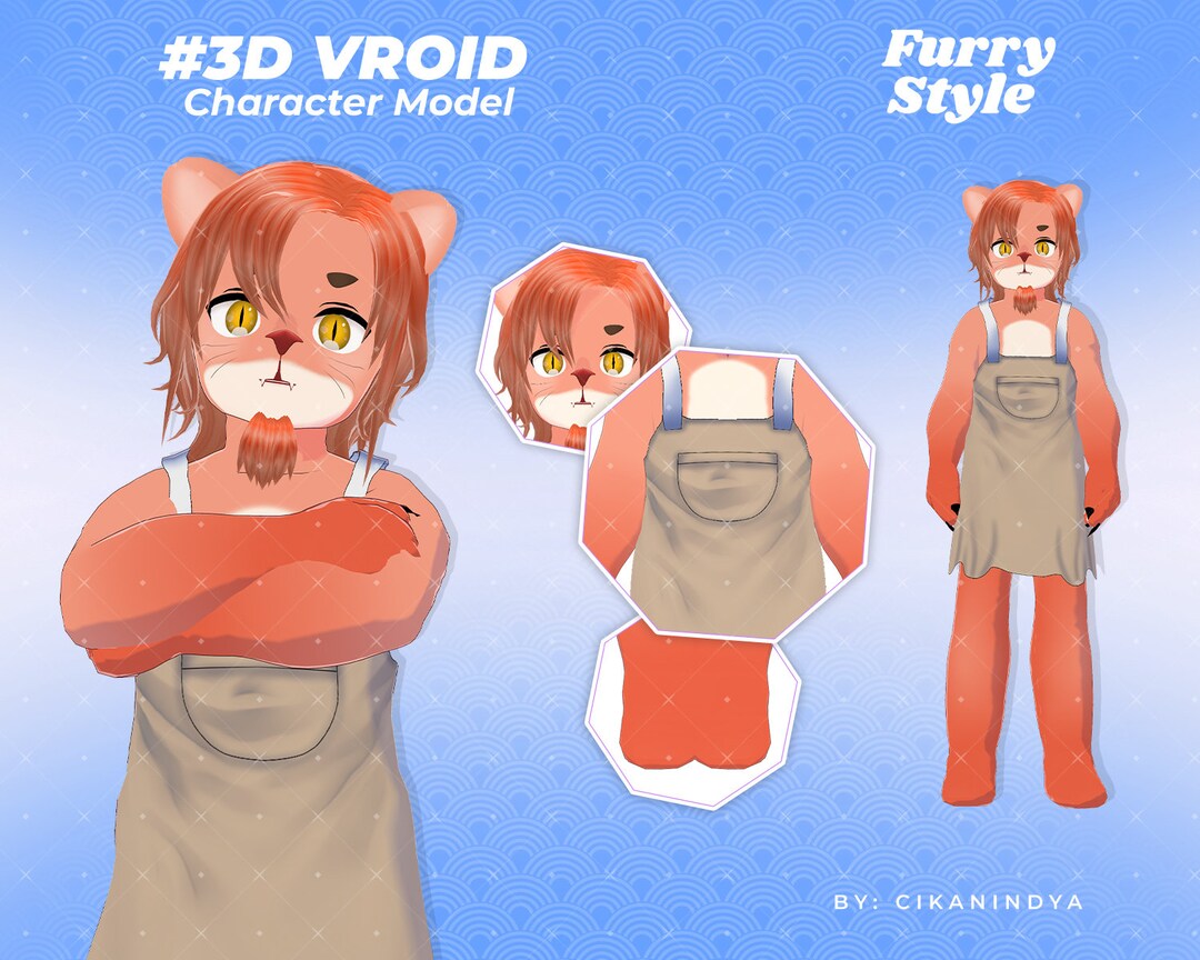 3D Vroid Vtuber Model: Raion Animal Anime Avatar (.VRM File) - Etsy