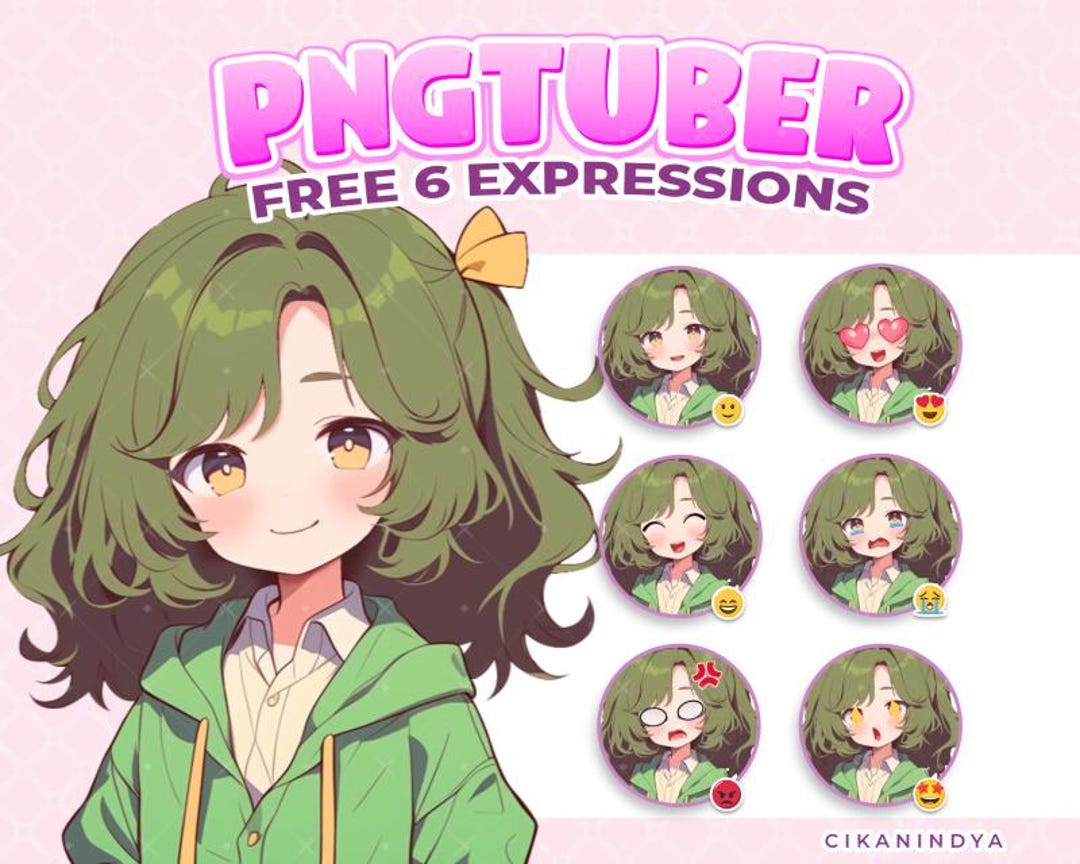 Premade Pngtuber – Relaxed Chibi Female Character With Natural Charm - Etsy