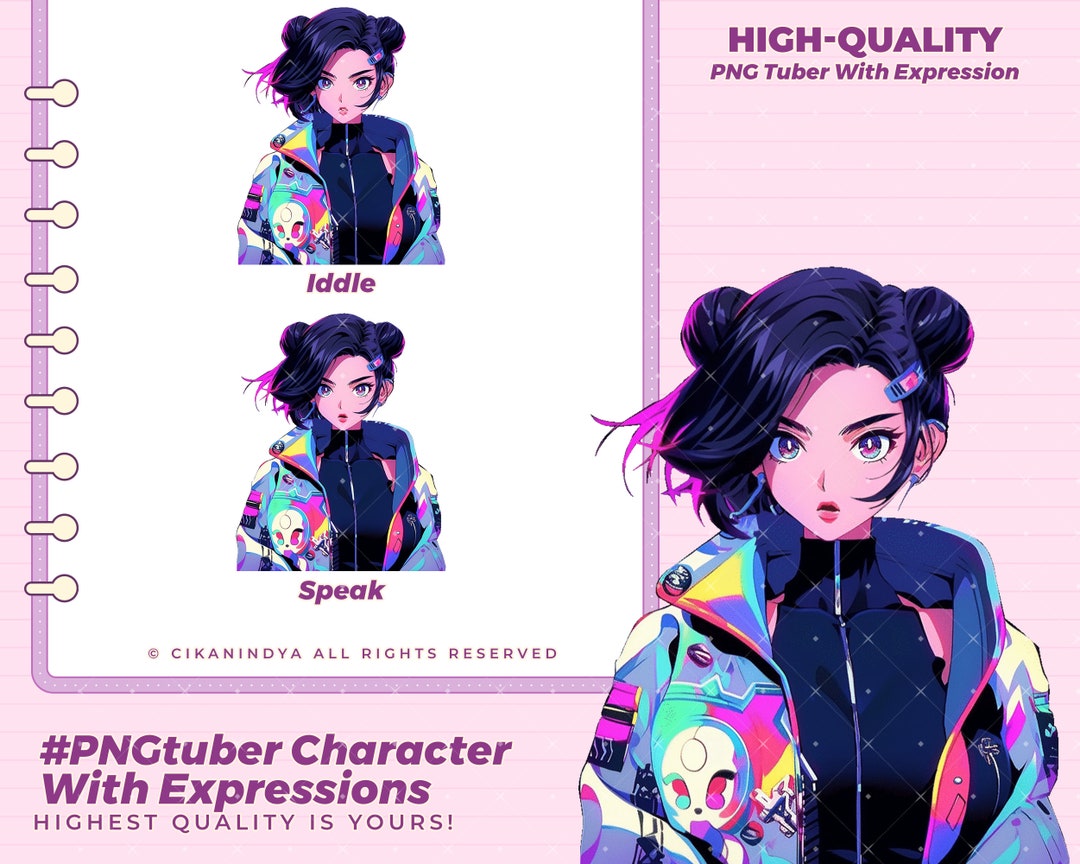 PNG Tuber | Stream Synth With Futuristic Cyberpunk PNG Tuber for ...