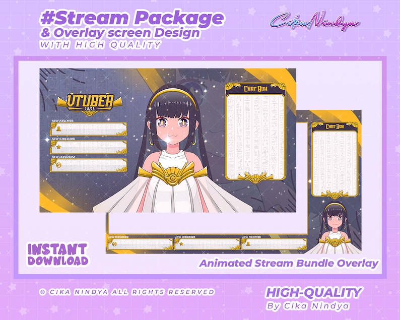 Vintage Game Stream Overlay Package: Vtuber Twitch Graphics (PSD/PNG ...